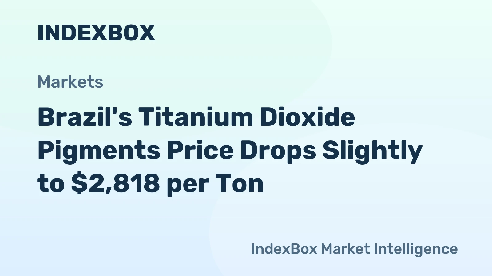 Brazil's Titanium Dioxide Pigments Price Drops Slightly to $2,818 per Ton