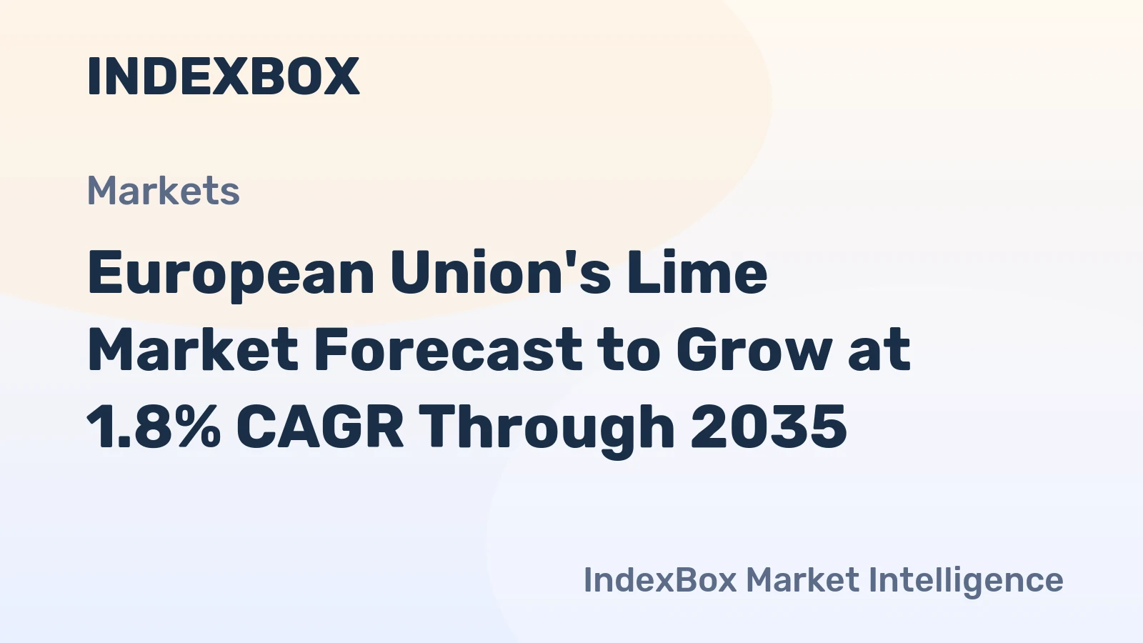 European Union's Lime Market Forecast to Grow at 1.8% CAGR Through 2035