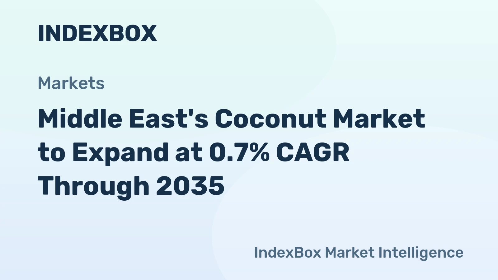 Middle East's Coconut Market to Expand at 0.7% CAGR Through 2035