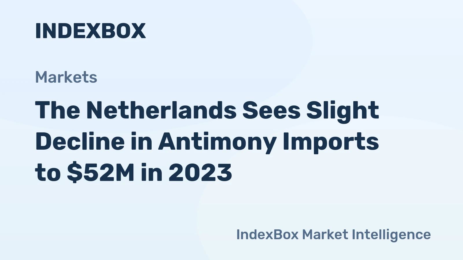 The Netherlands Sees Slight Decline in Antimony Imports to $52M in 2023