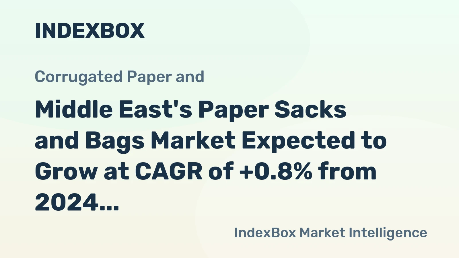 Middle East's Paper Sacks and Bags Market Expected to Grow at CAGR of +0.8% from 2024 to 2035