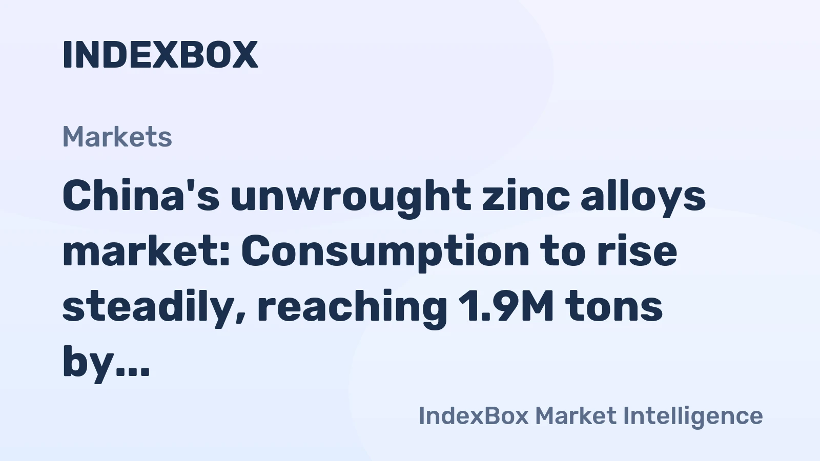 China's unwrought zinc alloys market: Consumption to rise steadily, reaching 1.9M tons by 2035, with market value projected to hit $6.8B.