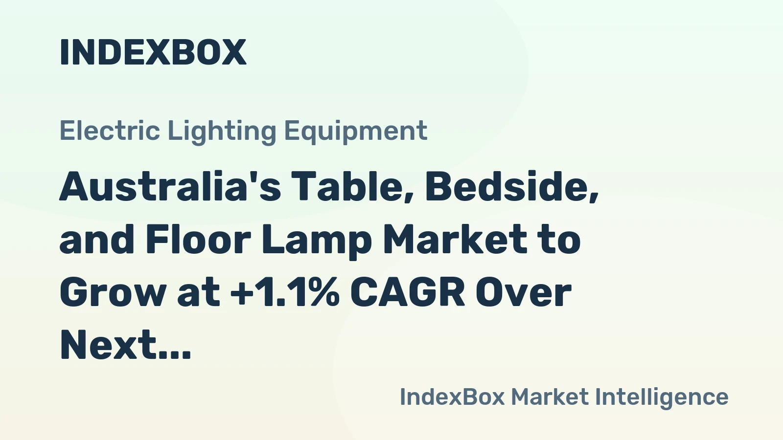 Australia's Table, Bedside, and Floor Lamp Market to Grow at +1.1% CAGR Over Next Decade