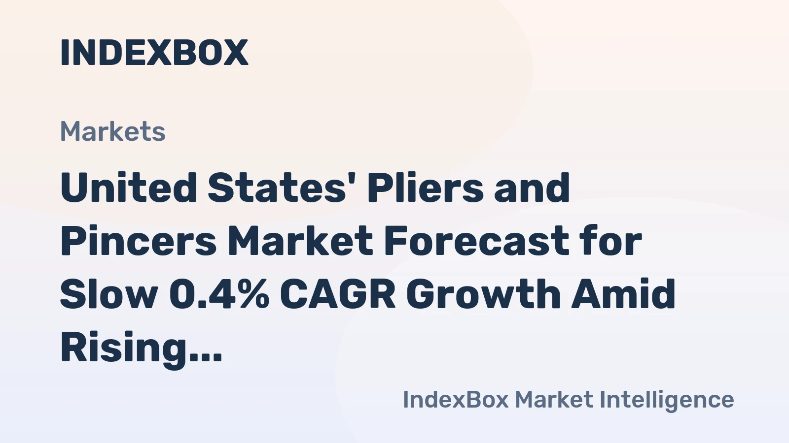 United States' Pliers and Pincers Market Forecast for Slow 0.4% CAGR Growth Amid Rising Import Reliance