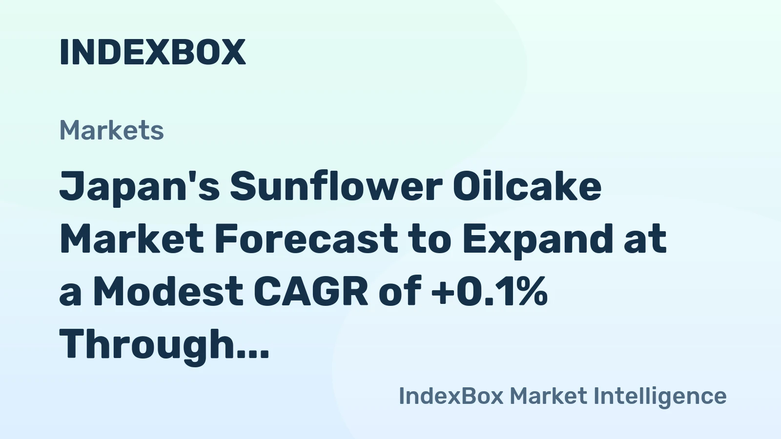 Japan's Sunflower Oilcake Market Forecast to Expand at a Modest CAGR of +0.1% Through 2035