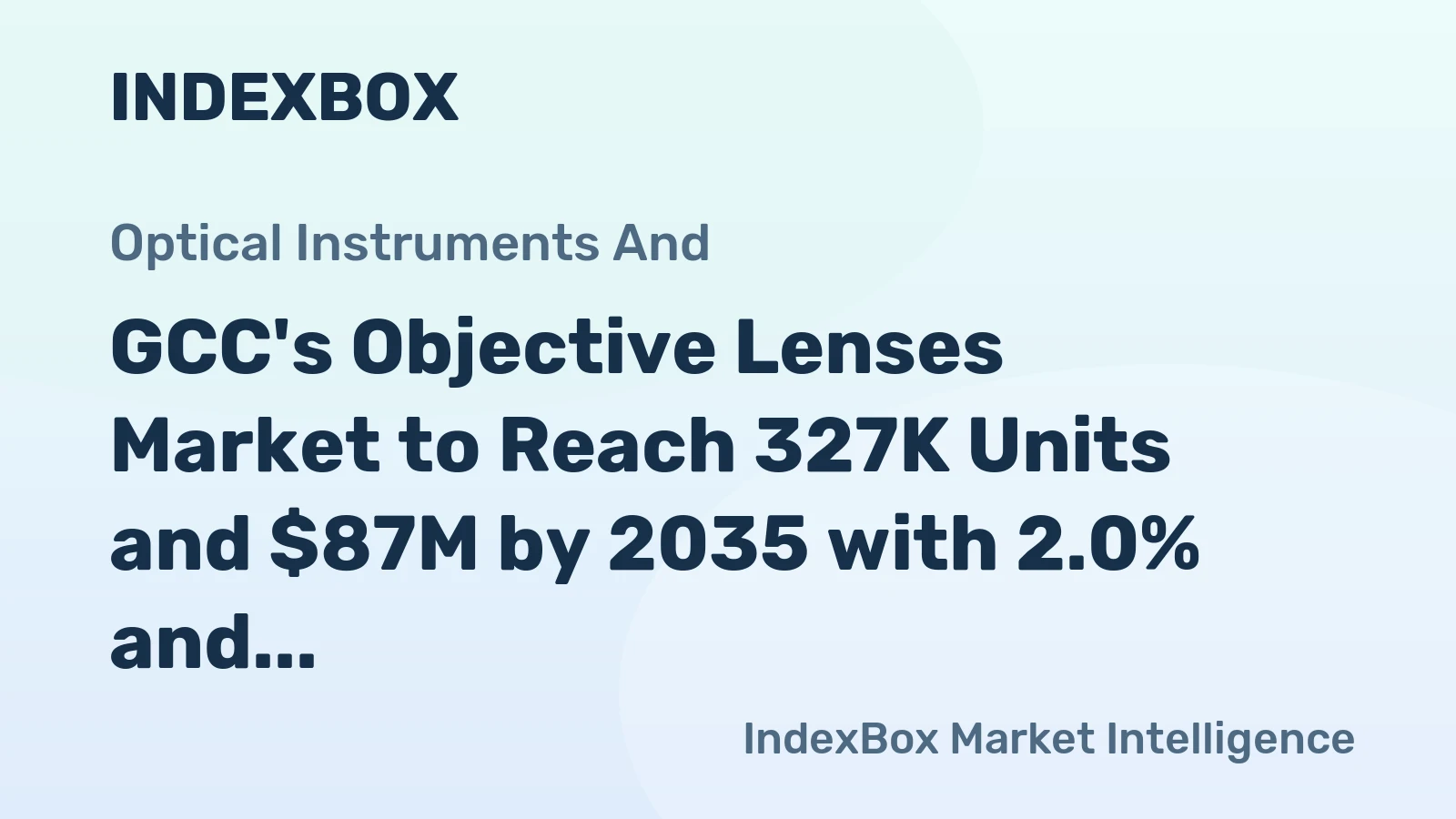 GCC's Objective Lenses Market to Reach 327K Units and $87M by 2035 with 2.0% and 4.3% Growth Rates