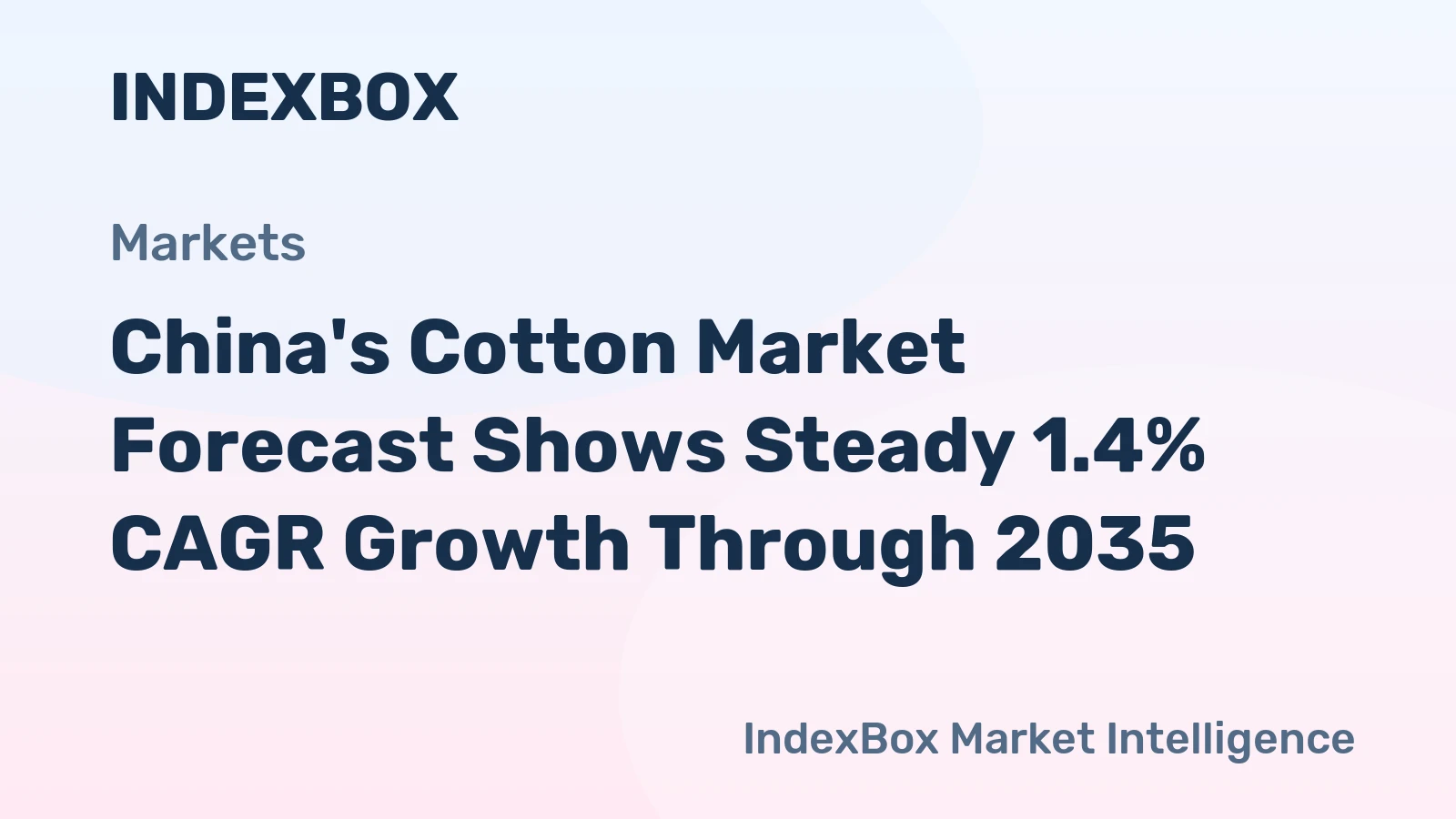 China's Cotton Market Forecast Shows Steady 1.4% CAGR Growth Through 2035