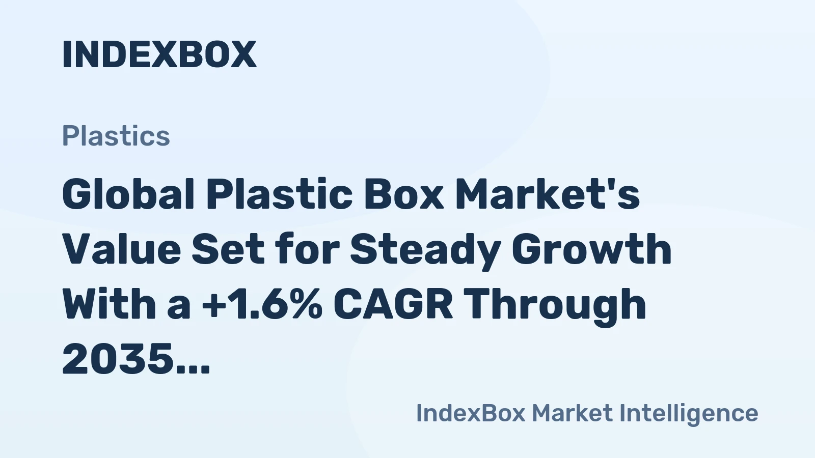 Global Plastic Box Market's Value Set for Steady Growth With a +1.6% CAGR Through 2035
