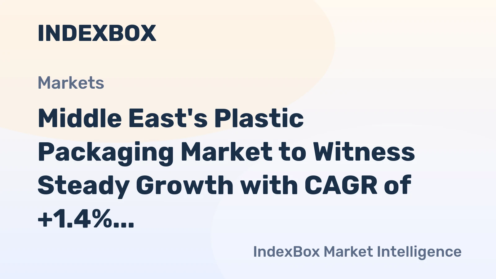 Middle East's Plastic Packaging Market to Witness Steady Growth with CAGR of +1.4% from 2024 to 2035, Reaching $24.4B by 2035