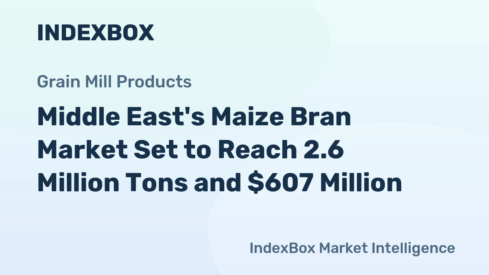 Middle East's Maize Bran Market Set to Reach 2.6 Million Tons and $607 Million