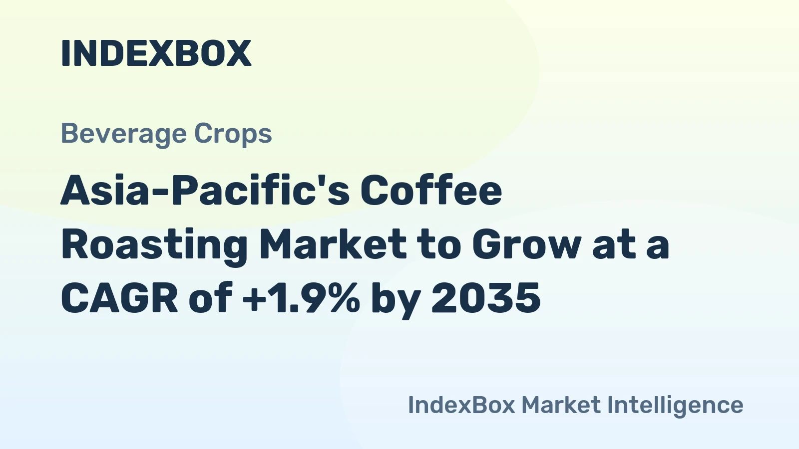 Asia-Pacific's Coffee Roasting Market to Grow at a CAGR of +1.9% by 2035