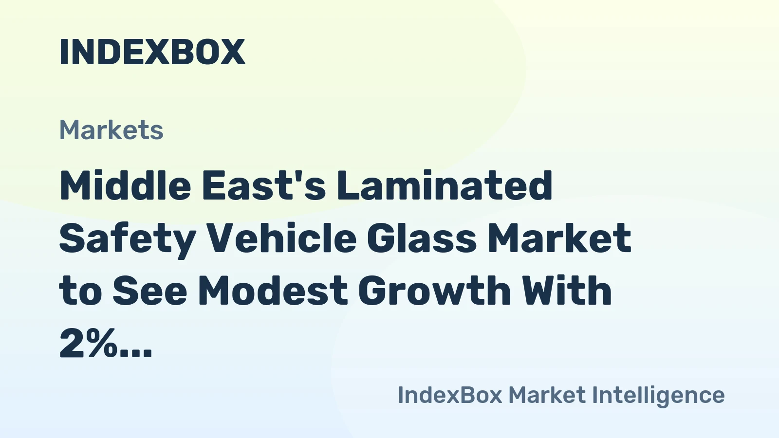 Middle East's Laminated Safety Vehicle Glass Market to See Modest Growth With 2% CAGR Through 2035