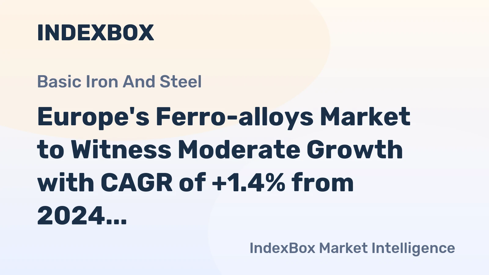 Europe's Ferro-alloys Market to Witness Moderate Growth with CAGR of +1.4% from 2024 to 2035