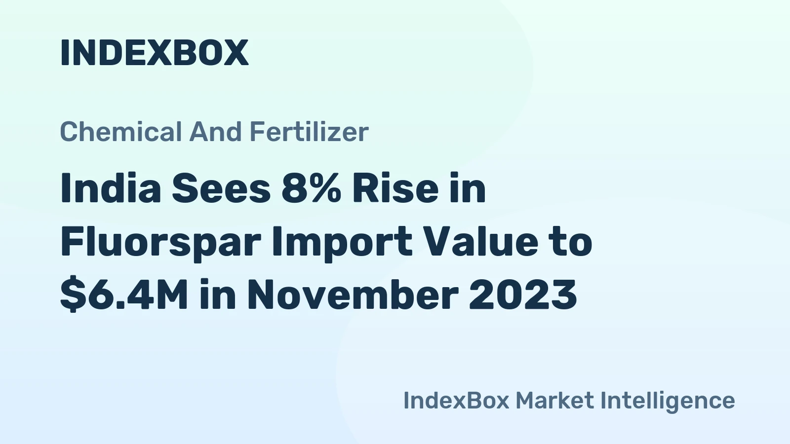 India Sees 8% Rise in Fluorspar Import Value to $6.4M in November 2023