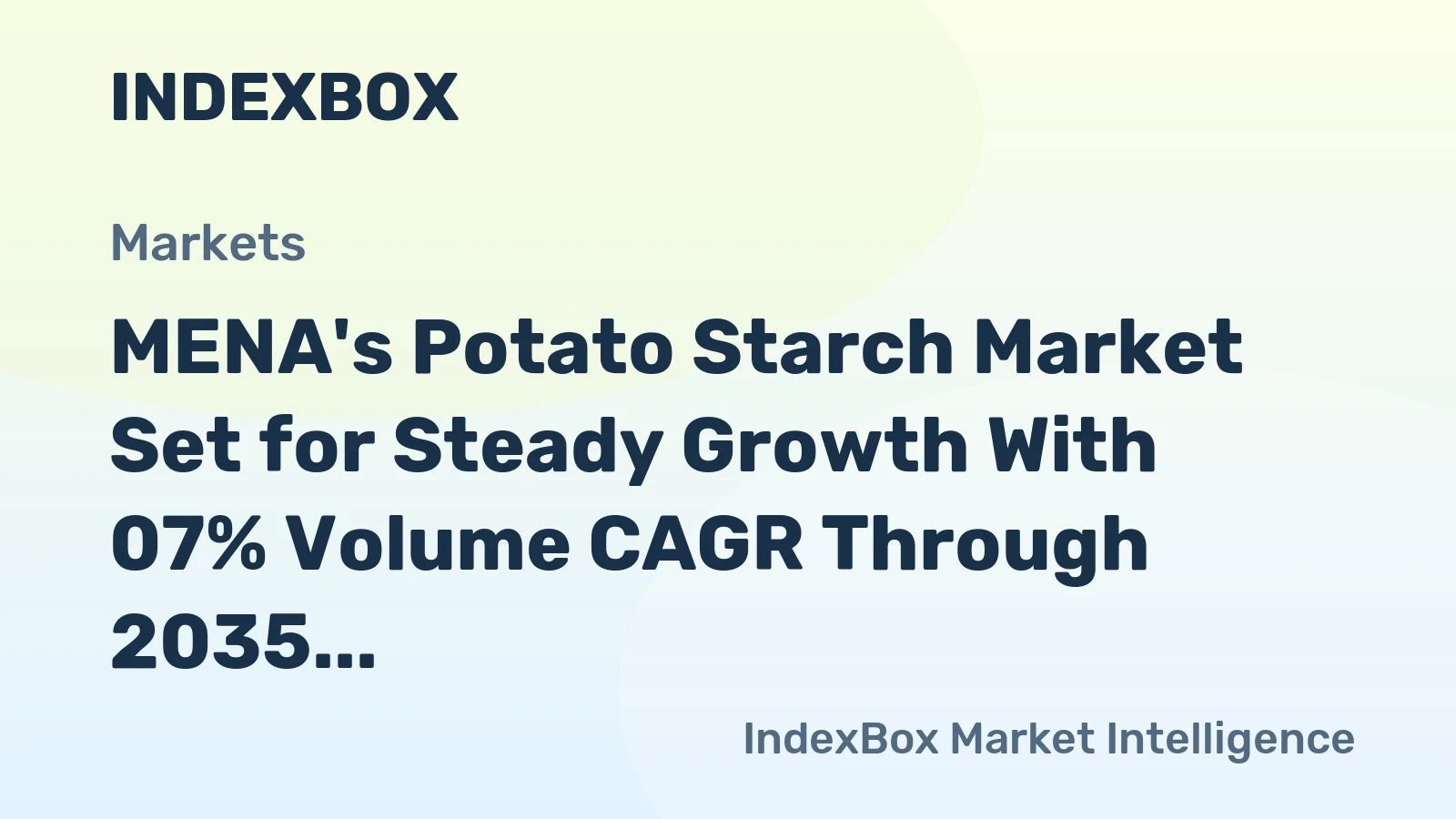 MENA's Potato Starch Market Set for Steady Growth With 07% Volume CAGR Through 2035