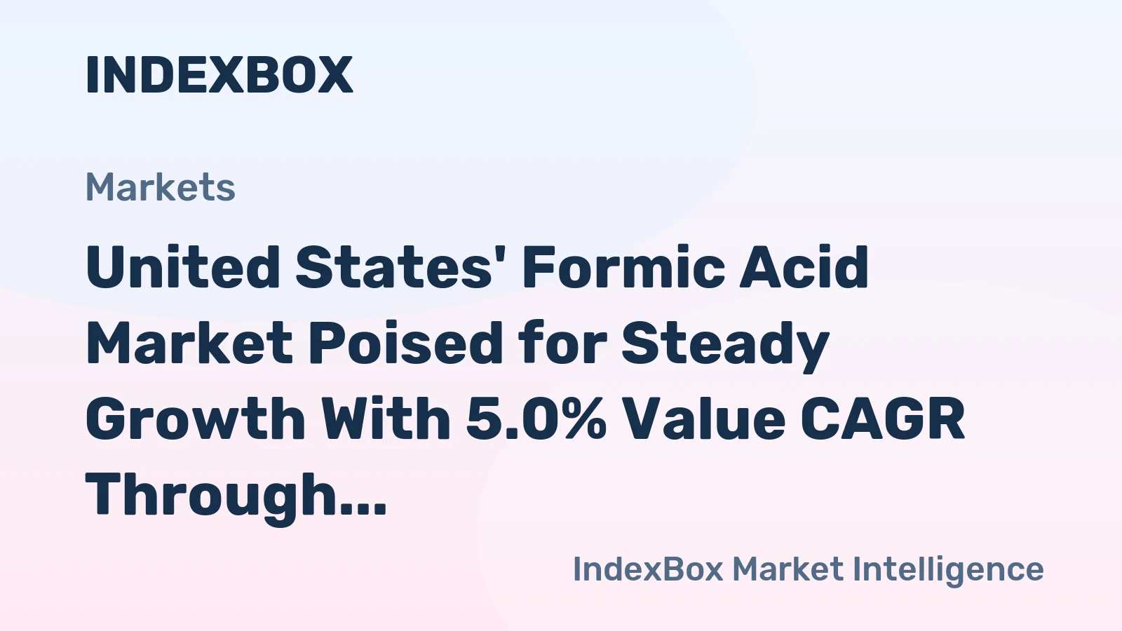 United States' Formic Acid Market Poised for Steady Growth With 5.0% Value CAGR Through 2035