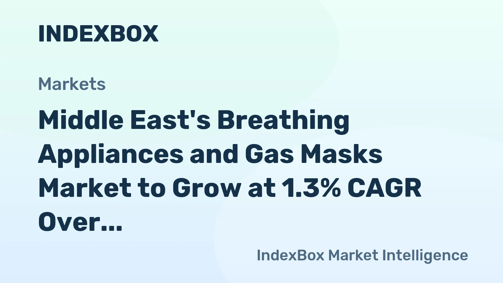 Middle East's Breathing Appliances and Gas Masks Market to Grow at 1.3% CAGR Over Next Decade