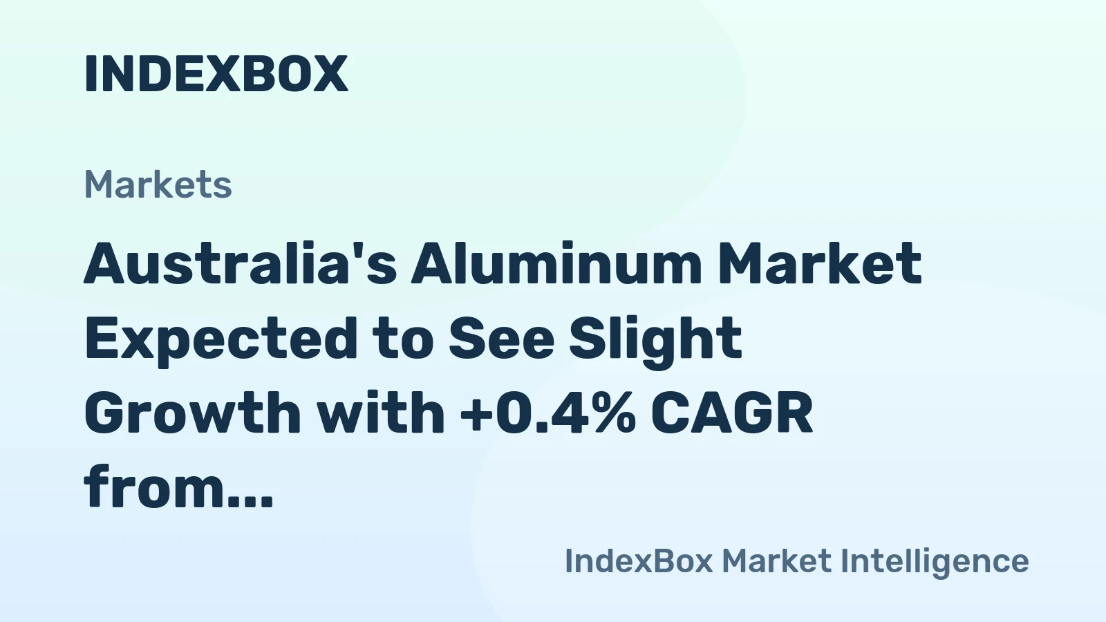 Australia's Aluminum Market Expected to See Slight Growth with +0.4% CAGR from 2024 to 2035