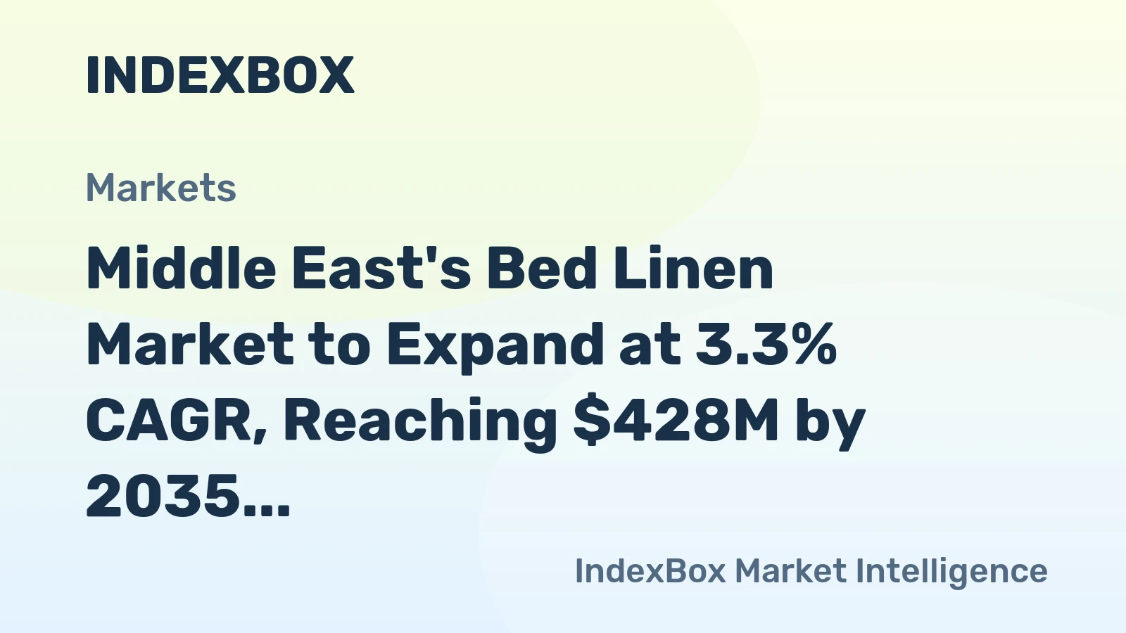 Middle East's Bed Linen Market to Expand at 3.3% CAGR, Reaching $428M by 2035