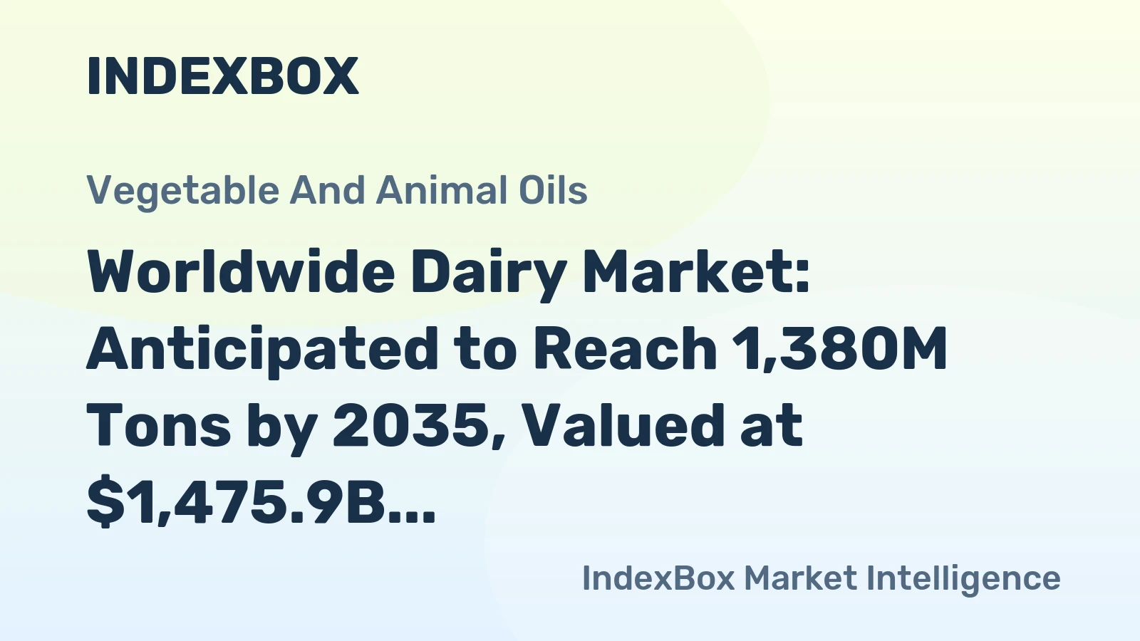 Worldwide Dairy Market: Anticipated to Reach 1,380M Tons by 2035, Valued at $1,475.9B