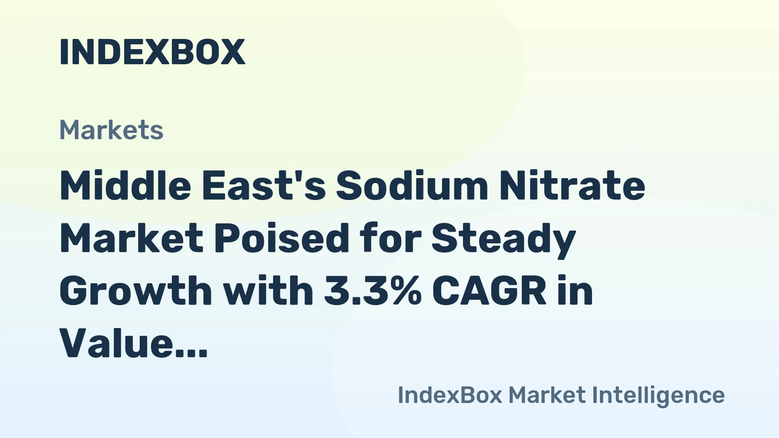 Middle East's Sodium Nitrate Market Poised for Steady Growth with 3.3% CAGR in Value