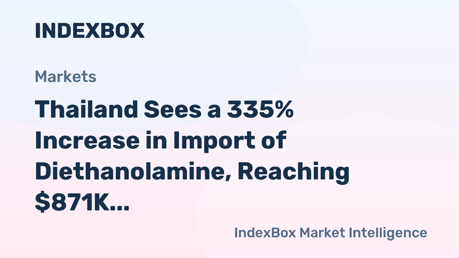 Thailand Sees a 335% Increase in Import of Diethanolamine, Reaching $871K in January 2024