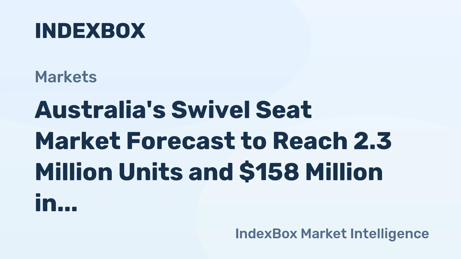 Australia's Swivel Seat Market Forecast to Reach 2.3 Million Units and $158 Million in Value