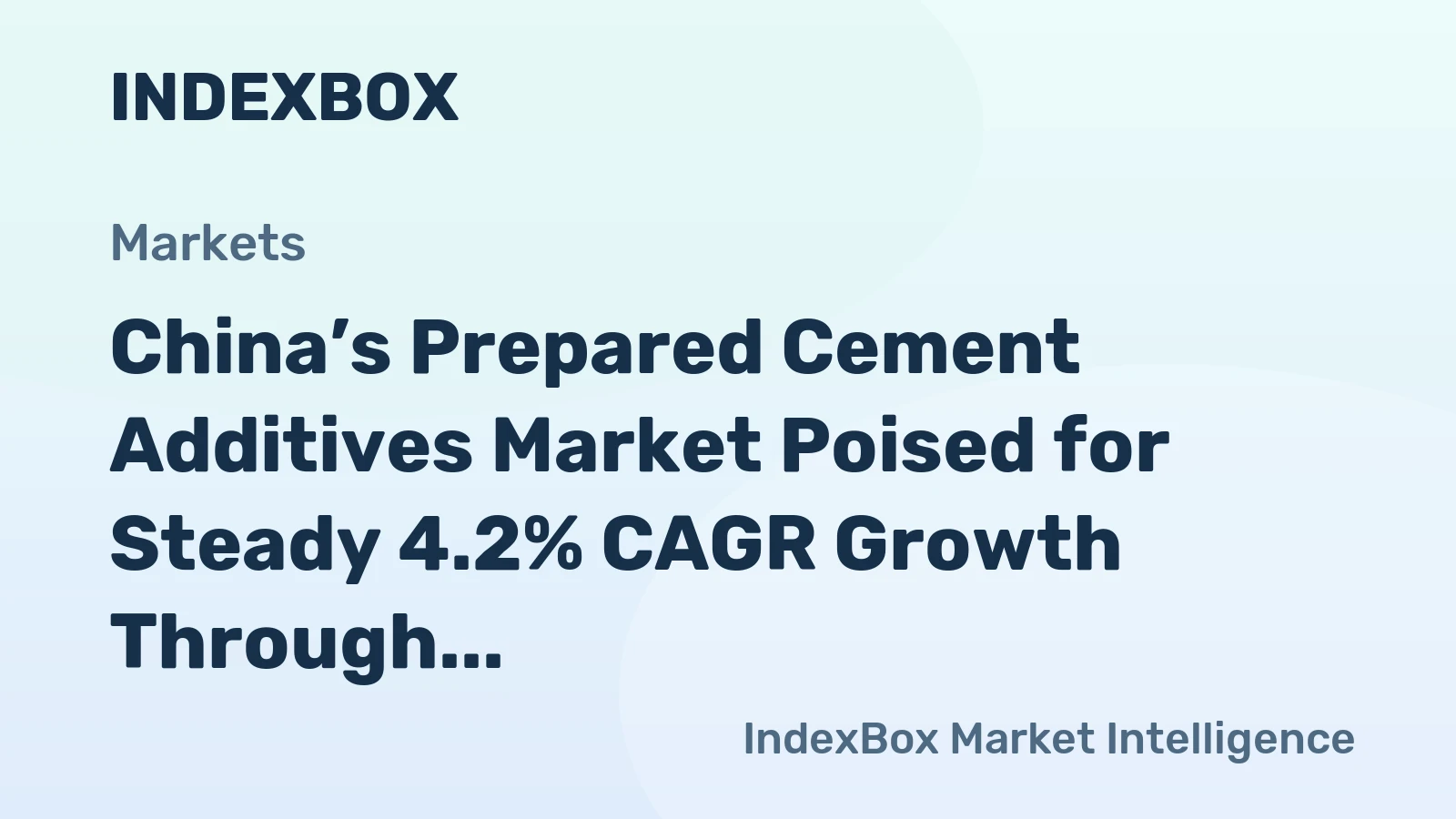 China’s Prepared Cement Additives Market Poised for Steady 4.2% CAGR Growth Through 2035