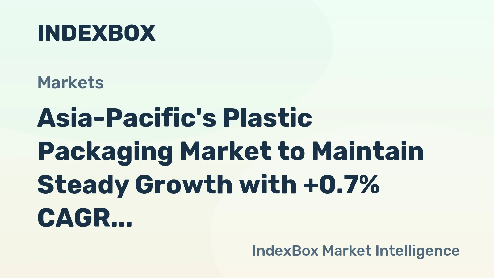 Asia-Pacific's Plastic Packaging Market to Maintain Steady Growth with +0.7% CAGR through 2035