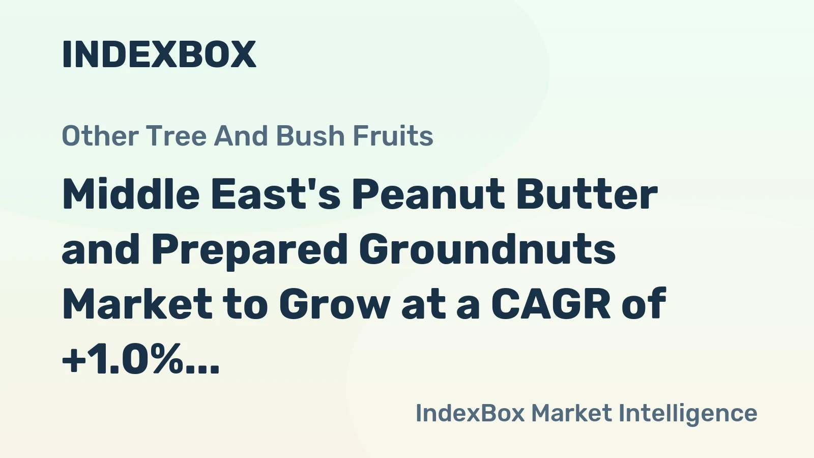 Middle East's Peanut Butter and Prepared Groundnuts Market to Grow at a CAGR of +1.0% by 2035