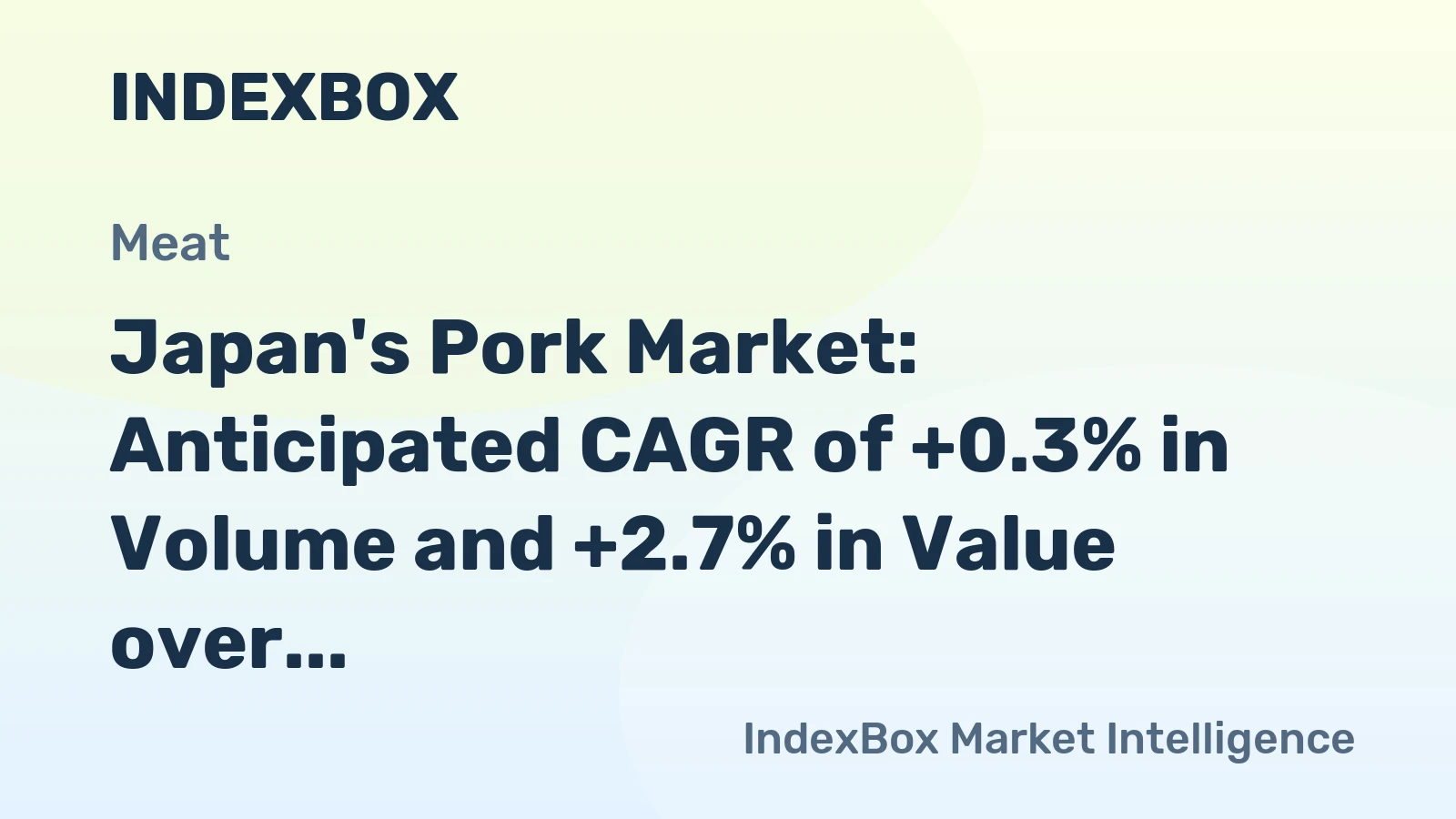 Japan's Pork Market: Anticipated CAGR of +0.3% in Volume and +2.7% in Value over 2024-2035