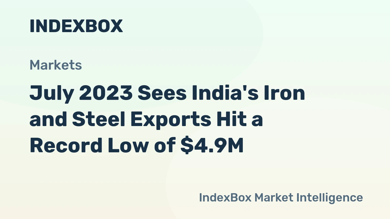 July 2023 Sees India's Iron and Steel Exports Hit a Record Low of $4.9M