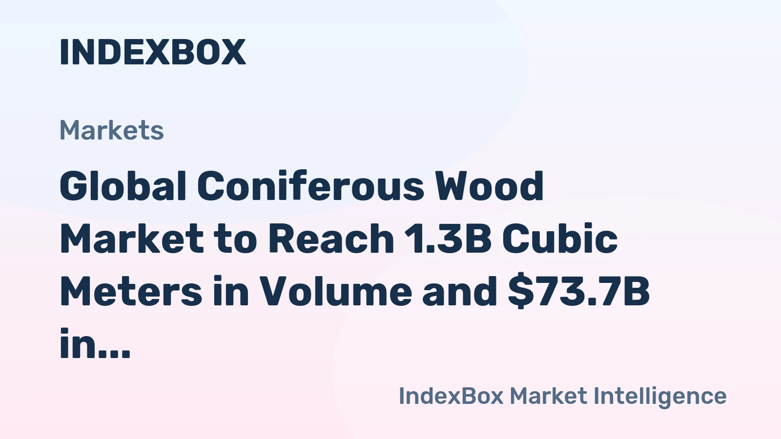 Global Coniferous Wood Market to Reach 1.3B Cubic Meters in Volume and $73.7B in Value by 2035