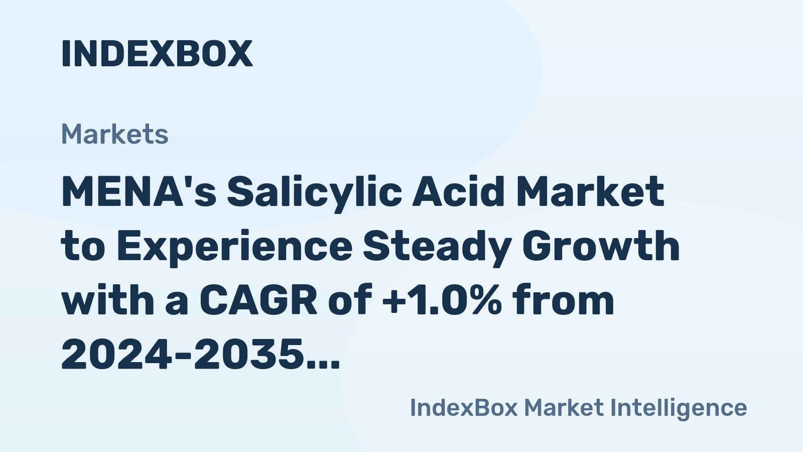 MENA's Salicylic Acid Market to Experience Steady Growth with a CAGR of +1.0% from 2024-2035