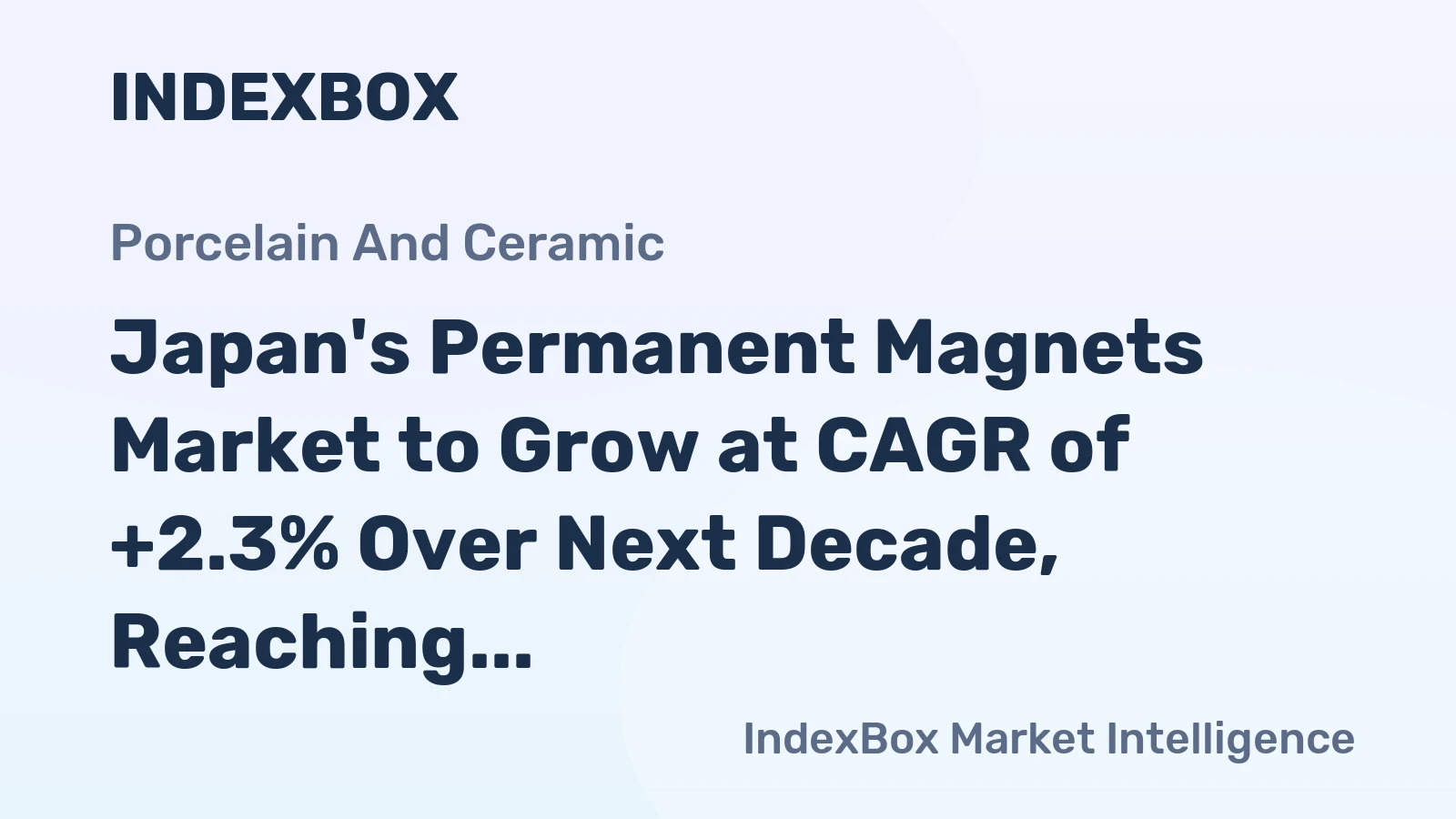 Japan's Permanent Magnets Market to Grow at CAGR of +2.3% Over Next Decade, Reaching $407M by 2035