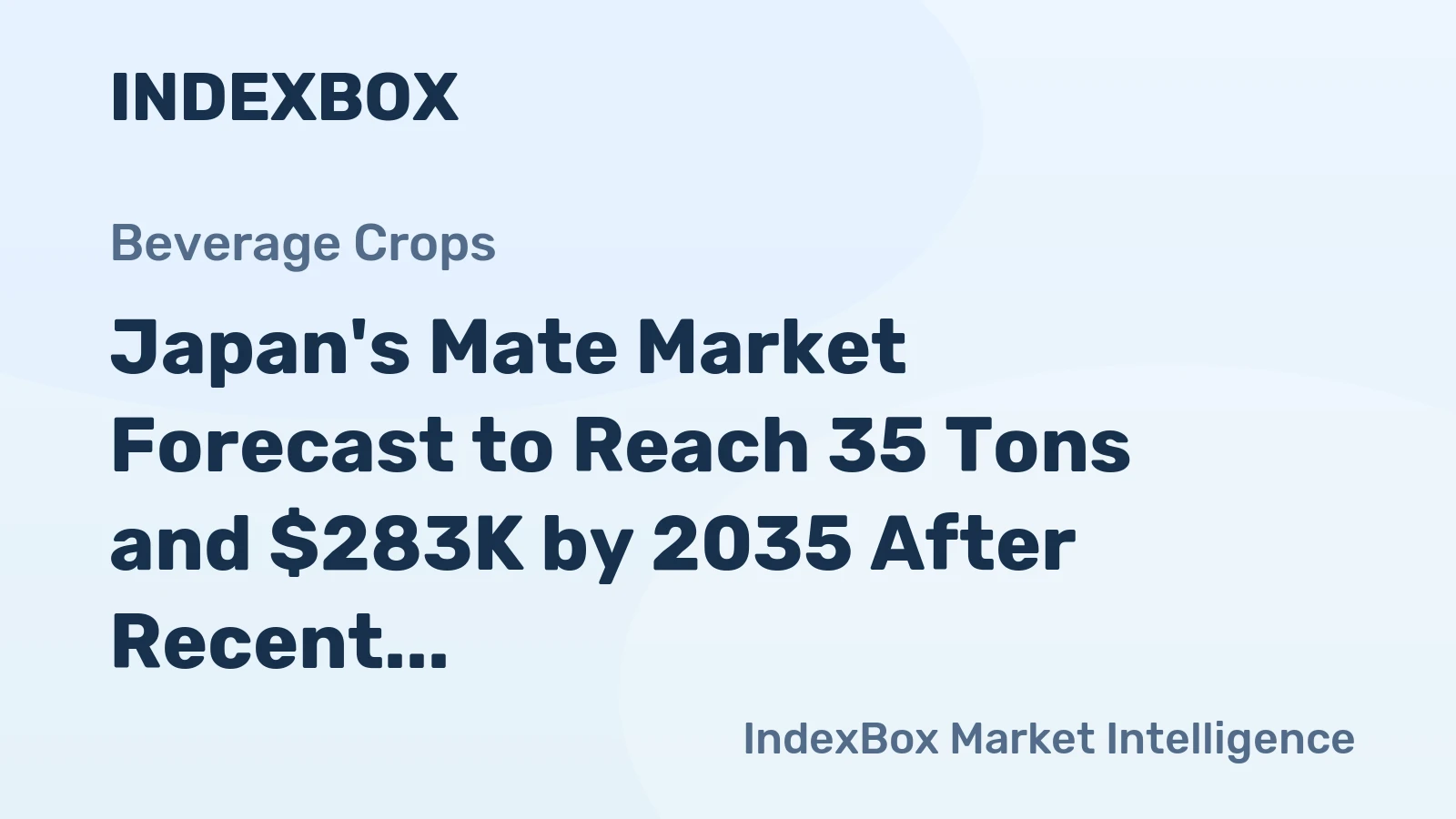 Japan's Mate Market Forecast to Reach 35 Tons and $283K by 2035 After Recent Contraction