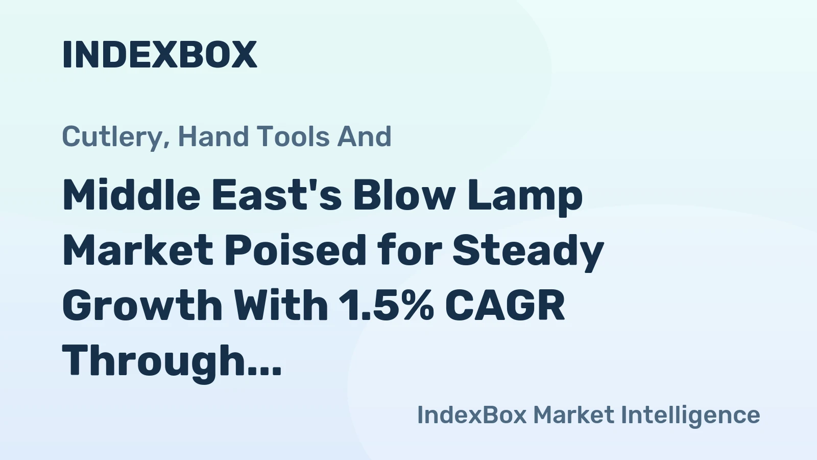 Middle East's Blow Lamp Market Poised for Steady Growth With 1.5% CAGR Through 2035