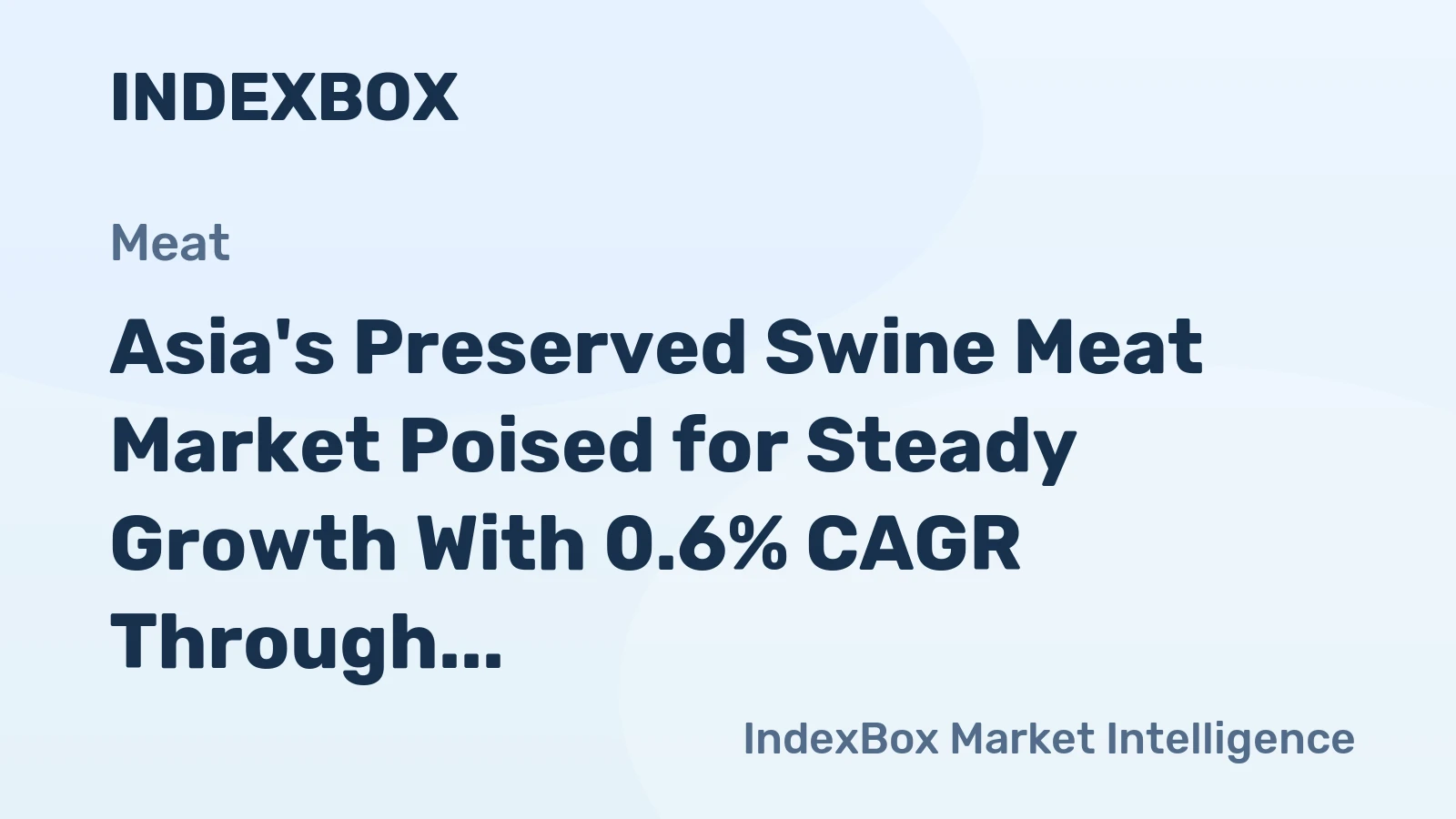 Asia's Preserved Swine Meat Market Poised for Steady Growth With 0.6% CAGR Through 2035