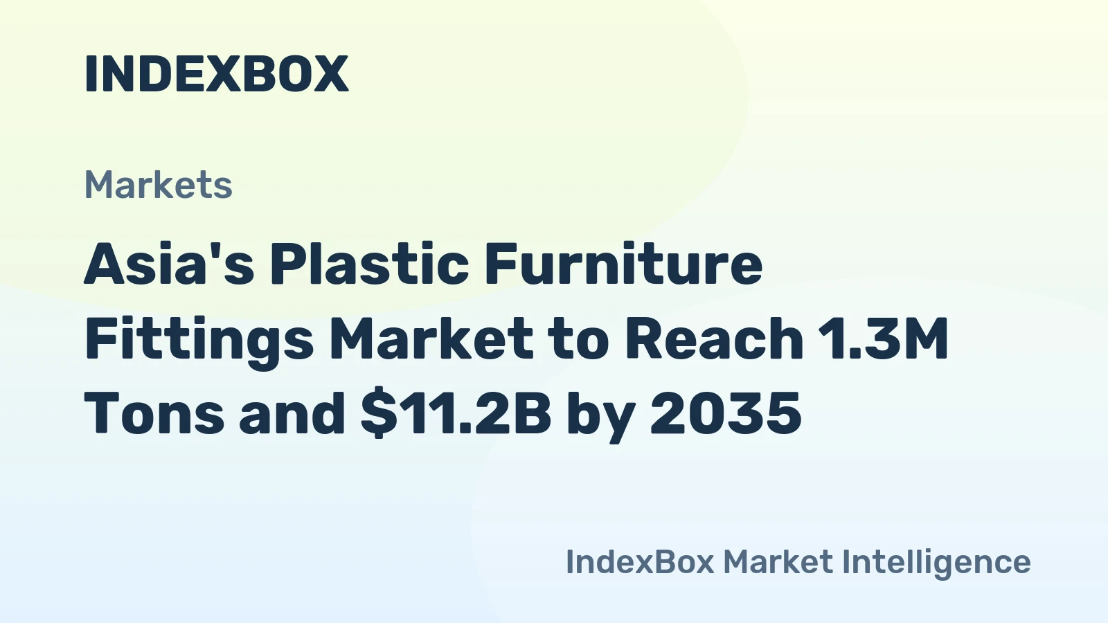 Asia's Plastic Furniture Fittings Market to Reach 1.3M Tons and $11.2B by 2035