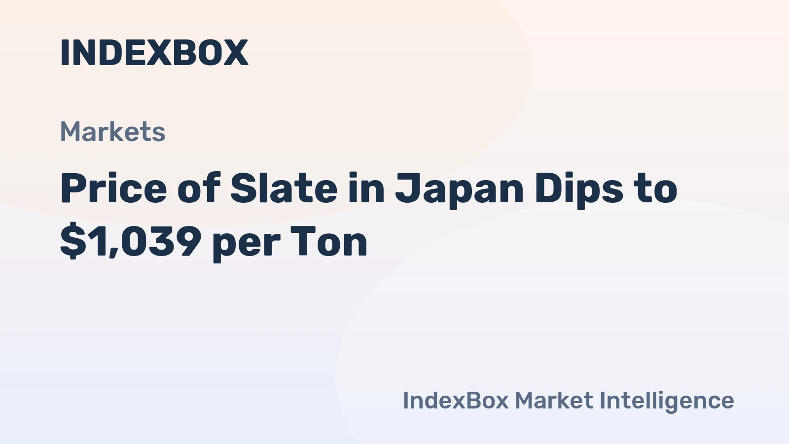 Price of Slate in Japan Dips to $1,039 per Ton