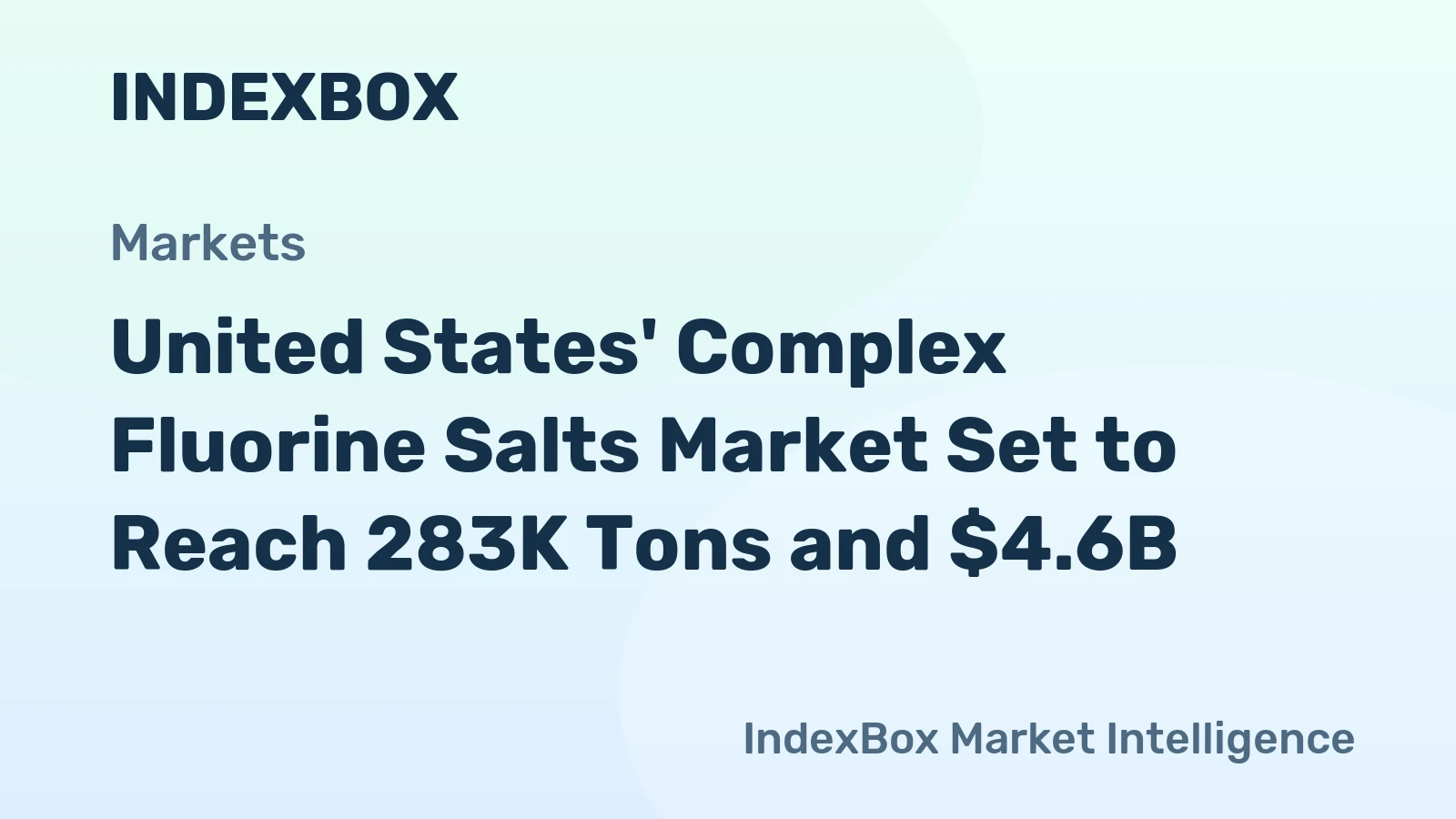 United States' Complex Fluorine Salts Market Set to Reach 283K Tons and $4.6B