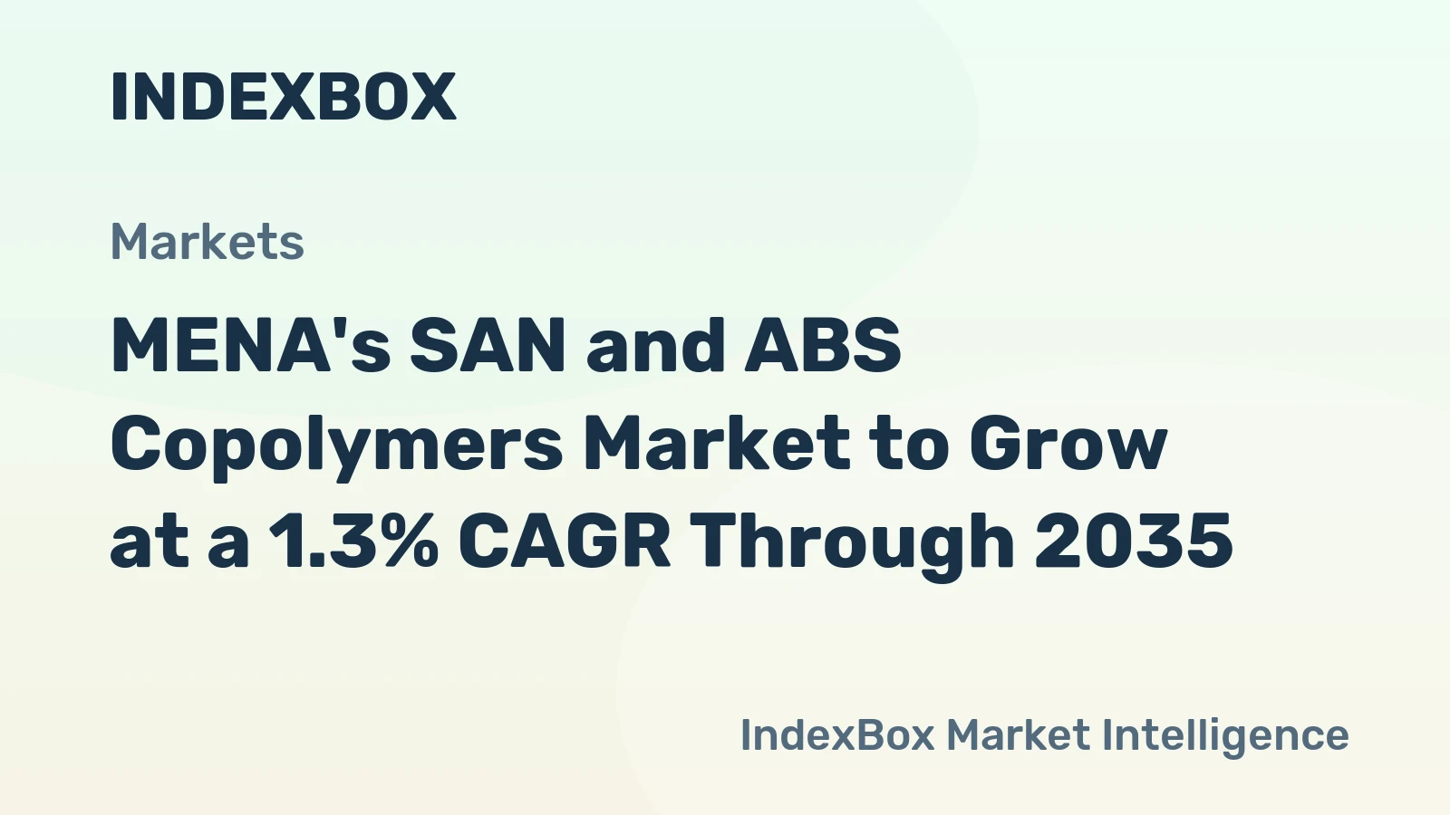 MENA's SAN and ABS Copolymers Market to Grow at a 1.3% CAGR Through 2035