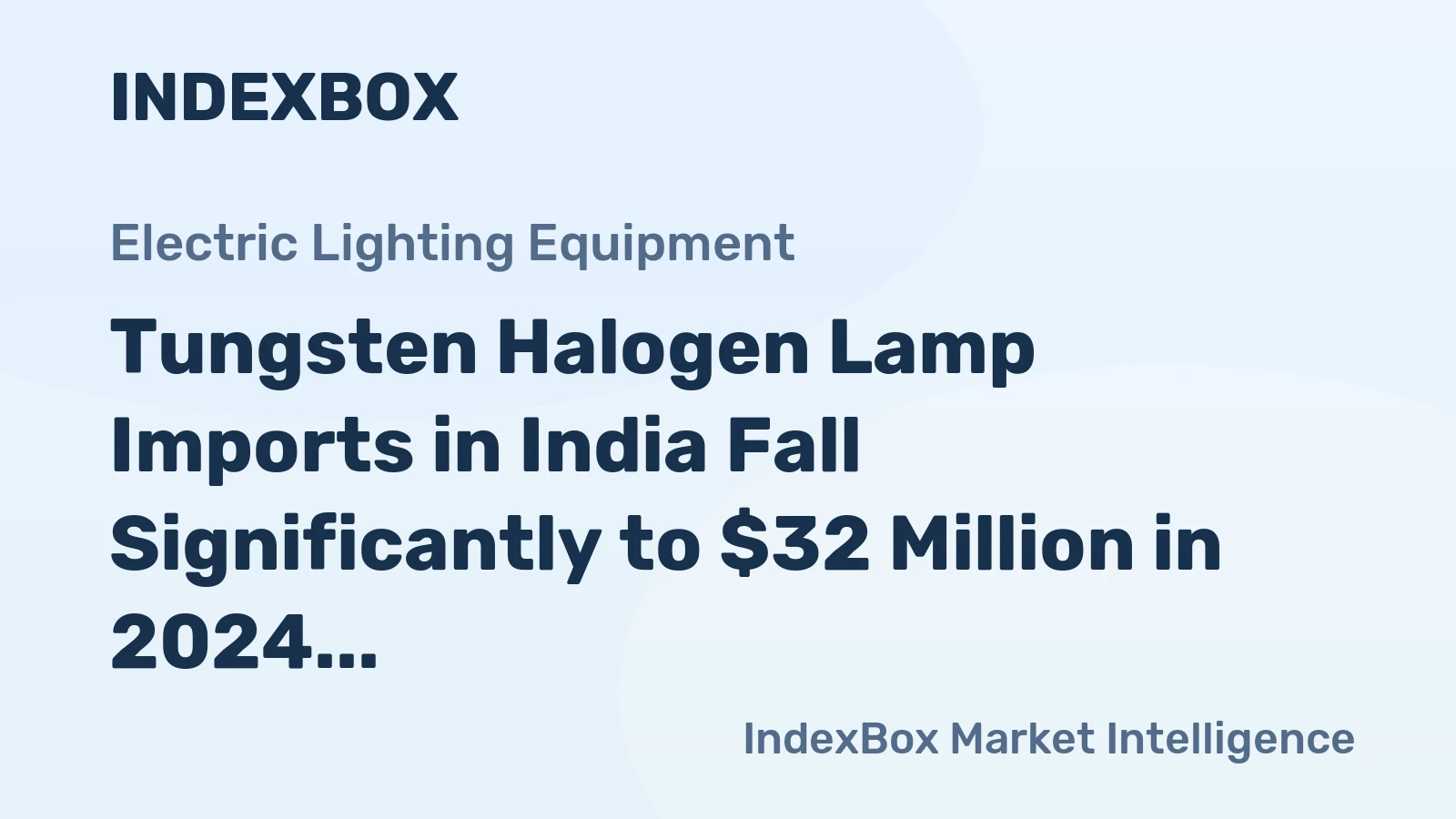 Tungsten Halogen Lamp Imports in India Fall Significantly to $32 Million in 2024