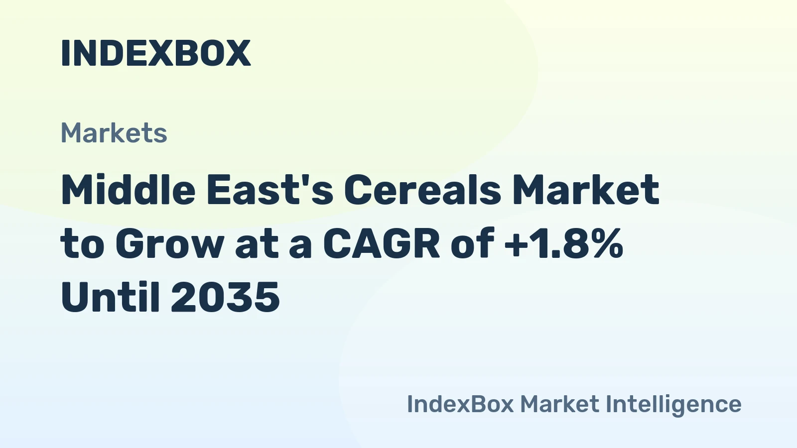 Middle East's Cereals Market to Grow at a CAGR of +1.8% Until 2035