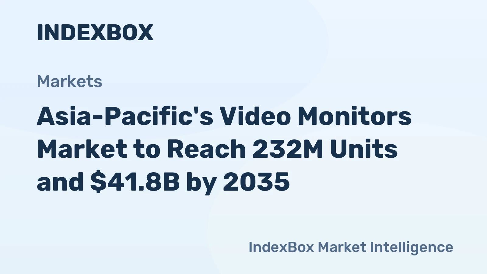Asia-Pacific's Video Monitors Market to Reach 232M Units and $41.8B by 2035