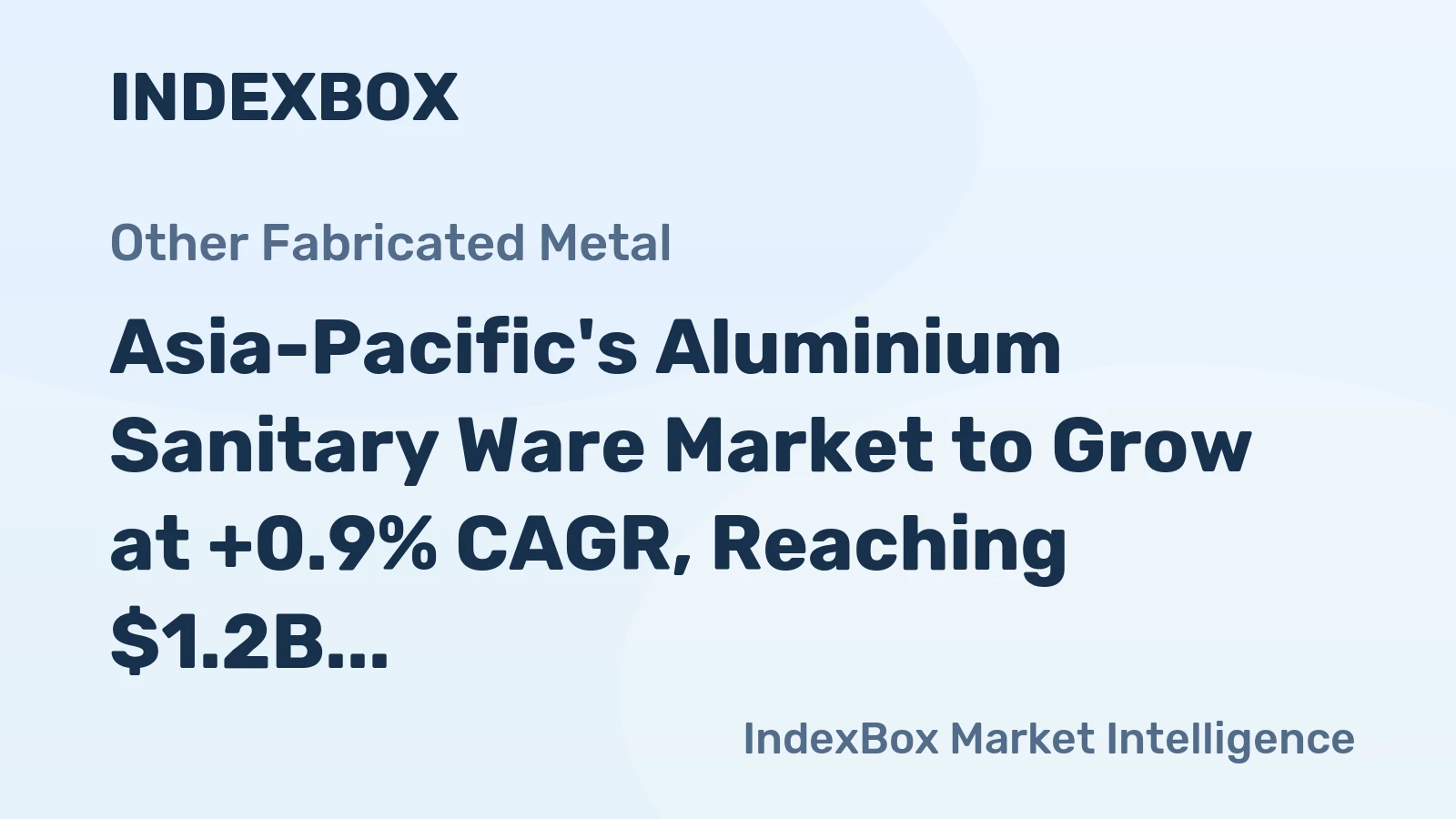 Asia-Pacific's Aluminium Sanitary Ware Market to Grow at +0.9% CAGR, Reaching $1.2B by 2035
