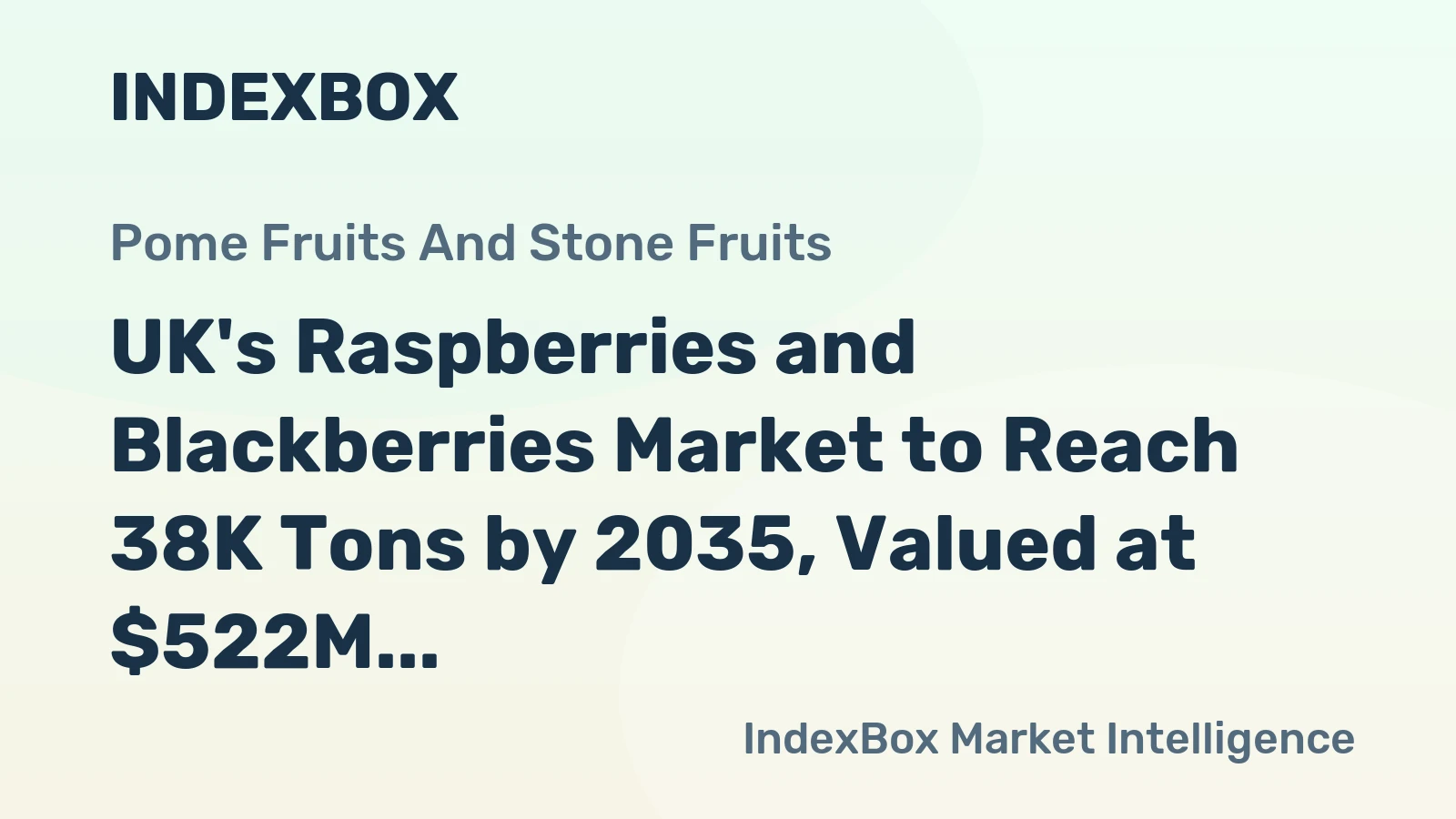 UK's Raspberries and Blackberries Market to Reach 38K Tons by 2035, Valued at $522M