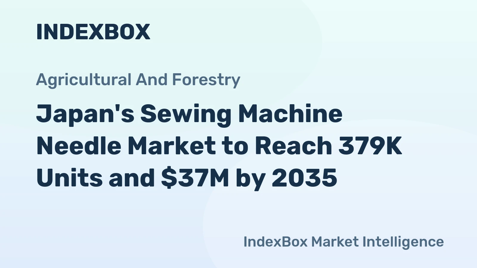 Japan's Sewing Machine Needle Market to Reach 379K Units and $37M by 2035