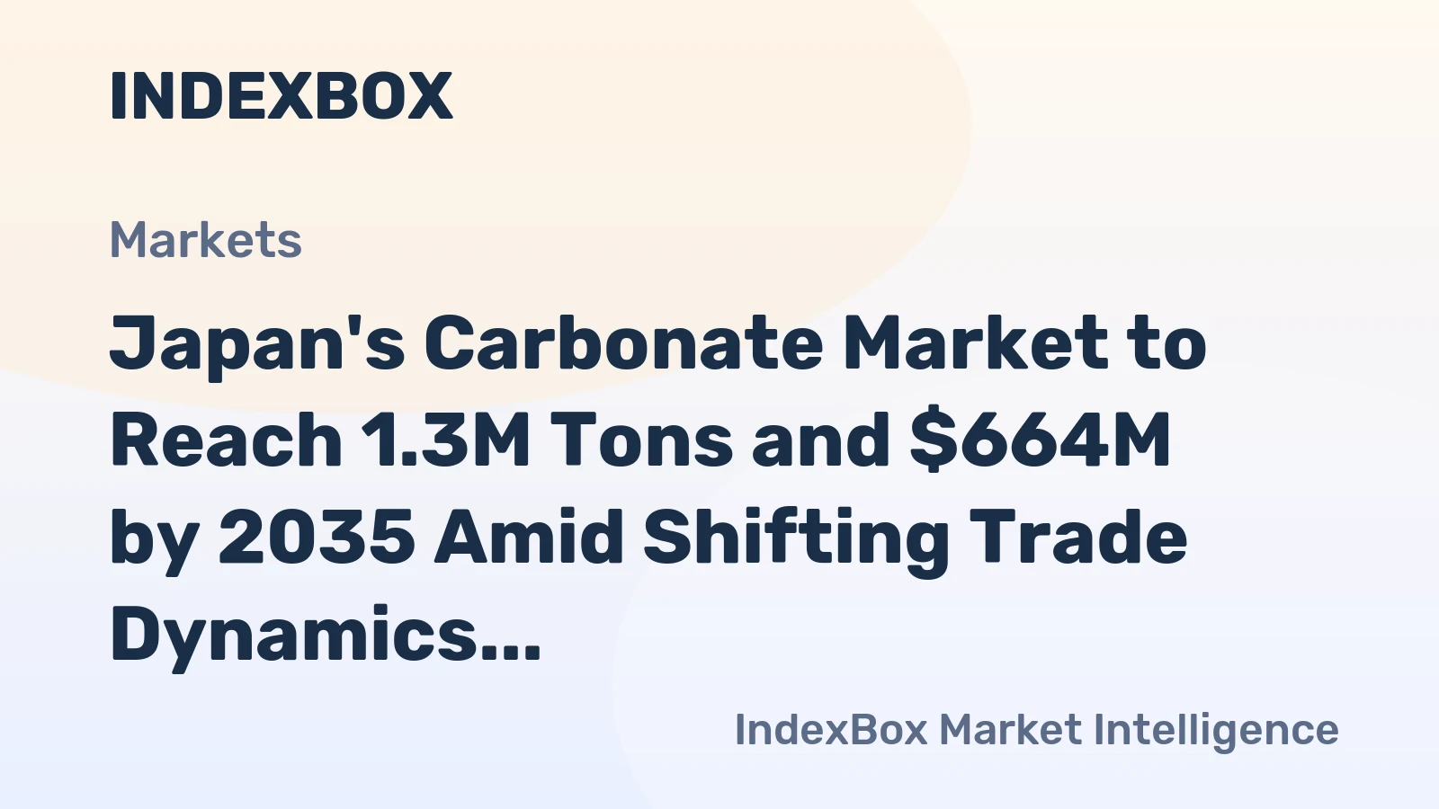 Japan's Carbonate Market to Reach 1.3M Tons and $664M by 2035 Amid Shifting Trade Dynamics