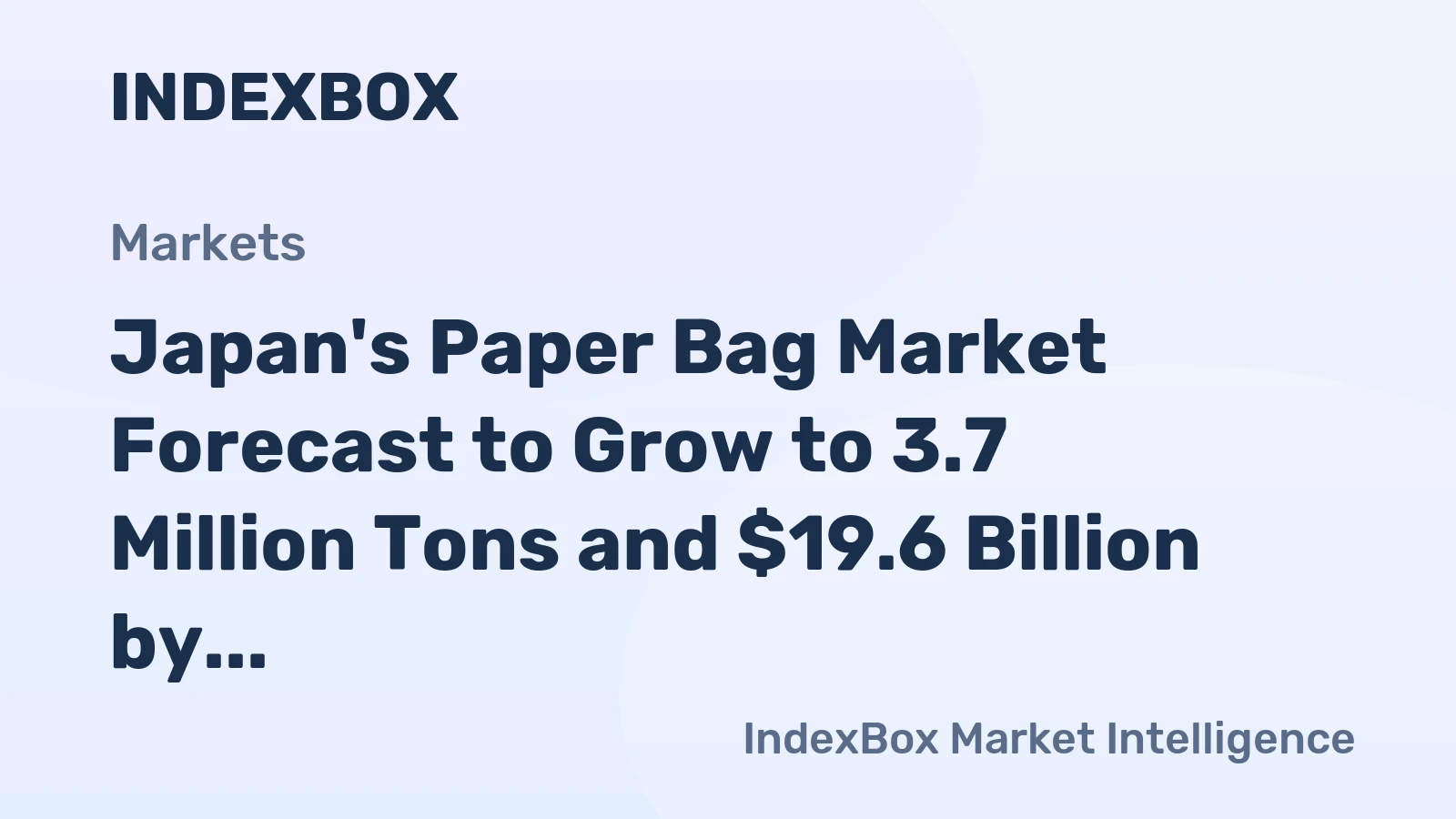 Japan's Paper Bag Market Forecast to Grow to 3.7 Million Tons and $19.6 Billion by 2035